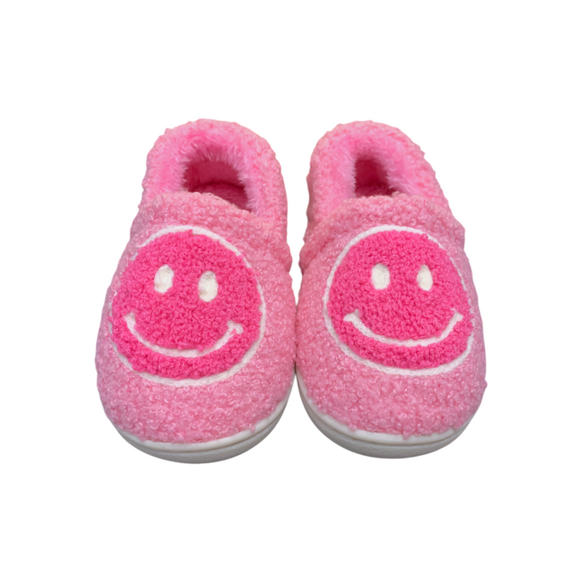 SMILEY FACE SLIPPERS - LIGHT PINK – J-Ray Shoes